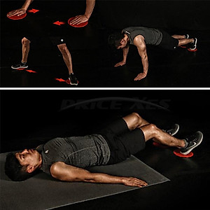 2 x Dual Sided Gliding Discs Exercise Sliders Core Sliders Fitness Ultimate Trainer Gym Home Abdominal & Total Full Body Workout Equipment on ALL surfaces Slide & Glide Exercises (Blue, Circle)