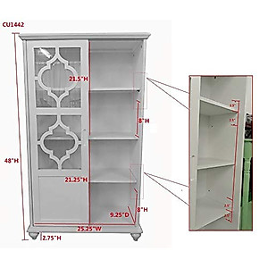 K & B Furniture K and B Furniture Co Inc Curio Cabinet, White