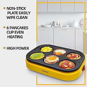 Aoruru Pancakes Maker Nonstick Electric Egg Frying Pan for Mini Crepe Fried Egg