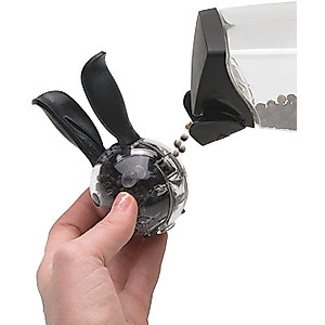 RROAD Manual Salt and Pepper Mill Set ，Mini Manual Black Pepper Grinder Multifunction Cruet Spice Grinder Ball Shape Black Rabbit Ears Design Kitchen Tools(2Pcs)