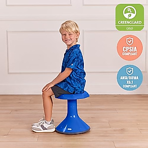 ECR4Kids ACE Active Core Engagement Wobble Stool, 15-Inch Seat Height, Flexible Seating, Blue