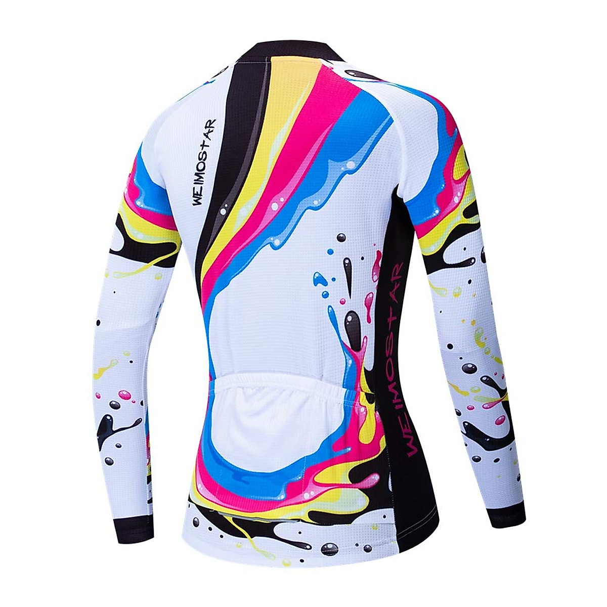 Women Long Sleeve Cycling Jersey MTB Shirts Mountain Bike Tops Bicycle Clothing Wave White XL