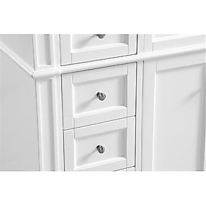Elegant Kitchen and Bath 48 inch Single Bathroom Vanity Cabinet Set with White Marble Countertop - White
