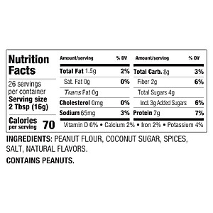 PBfit Pumpkin Spice All-Natural Peanut Butter Powder, Powdered Peanut Spread From Real Roasted Pressed Peanuts, 15 Oz