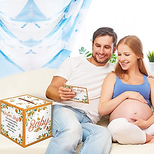 51 Pieces Little Cutie Diaper Raffle Tickets with Diaper Raffle Card Box for Baby Shower Decorations Little Cutie Diaper Raffle Sign Box Diaper Raffle Game Insert Advice and Wishes Diaper Raffle