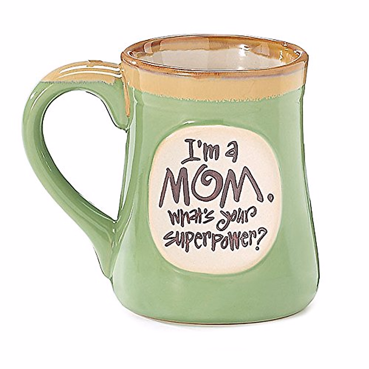 I'm a Mom Superpower Lime Green 18 Oz Mug