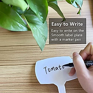Extra Large Plant Labels, 14.1'' Tall Garden Markers for Plants Outdoor Waterproof T-Type Tags, Plastic Garden Labels for Herbs, Flowers, Vegetable, Seedlings with a Marker Pen (12PCS)