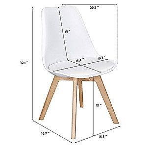 Yaheetech Chairs for Dining Room Dining Chairs DSW Chair Accent Chair with Beech Wood Legs Modern Mid Century Eiffel Inspired Chair Dining Room Chairs Set of 4 Kitchen Chairs White,4Pcs