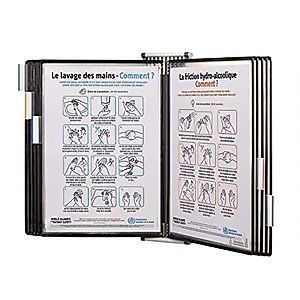 Tarifold Antimicrobial Wall Reference System with 10 Display Pockets, Letter-Size, 20 Sheet Capacity (WA271)