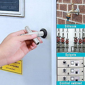 QYQRQF 4-Way Sillcock Water Shut Off Key, 2 Packs, 40 Cr Steel