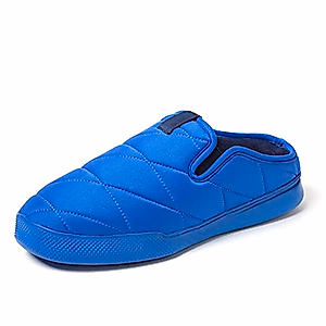 Dearfoams Men's Andy Water Resistant Lightweight Clog Slipper, Ocean Blue, 11-12