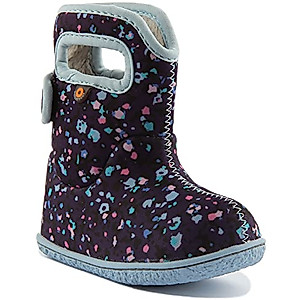 Bogs Baby Rain Boot, Little Textures Print-Purple, 5 US Unisex Infant
