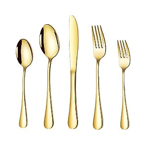 Wedding Stainless Steel Gold Cutlery Set Spoon Fork And Knife gold Matted Cutlery flatware Set
