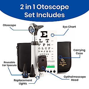 Zyrev ZetaLife 2 in 1 Otoscope Set with 50 Extra Disposable Tips