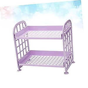 STOBAZA 2 Layers Plastic Living Organizerpurple Assemble Storage Finishing Kitchen Bathroom Room Countertop Toilet Shelf Desktop