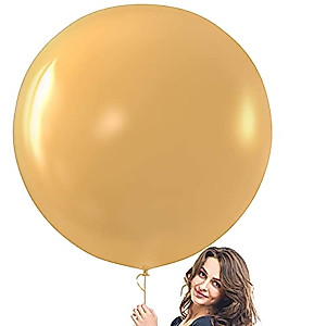 Prextex Gold Giant Balloons - 8 Jumbo 36 Inch Gold Balloons for Photo Shoot, Wedding, Baby Shower, Birthday Party and Event Decoration - Strong Latex Big Round Balloons - Helium Quality