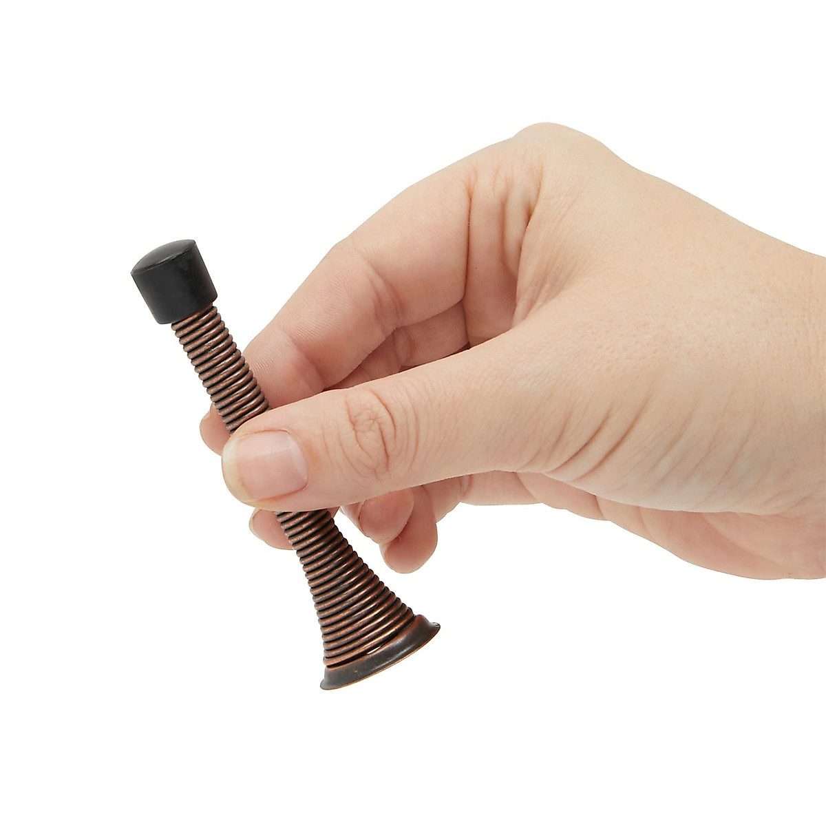 Built Industrial 15 Pack Bronze Spring Door Stops with Rubber Bumper (3.3 Inches)