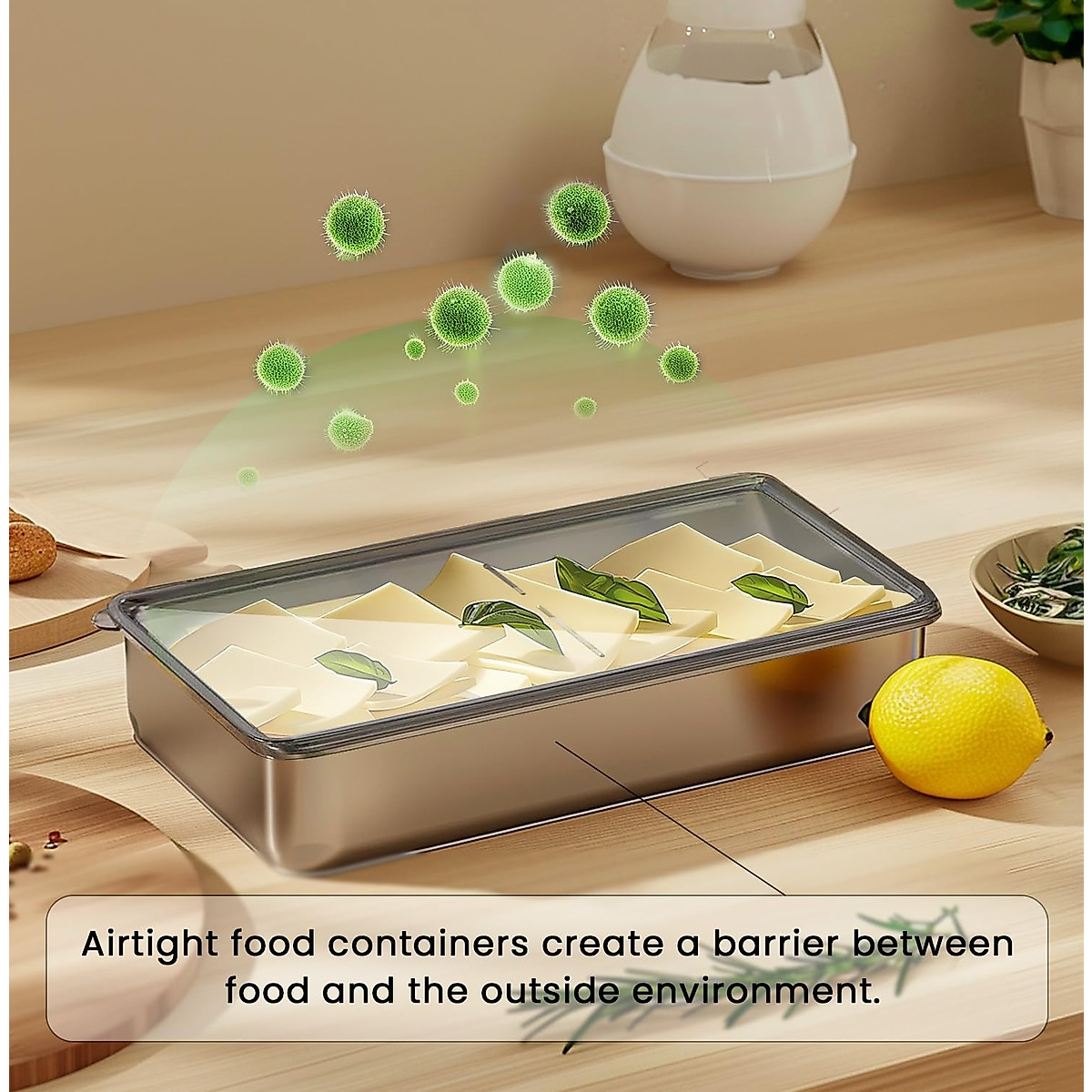 2 Pcs Deli Containers with Lids, Bacon Container for Refrigerator, Fridge Organizer, Cheese Container for Fridge, Dishwasher Safe Long Deli Meat Storage Containers Fruit Tray with Lids