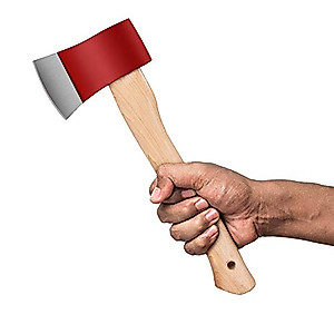 Eletorot Camping Hatchet, 14.5" Wood Chopping Axe Splitting Small Camping Axe Wooden Handle Camping Hand Tools, Gifts for Dad, Men, Husband (Red)