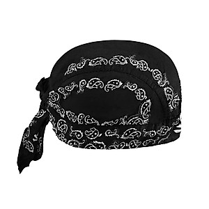 Skull Cap Motorcycle Helmet Liner Biker Head Wrap Cover Scarf Pirate Hat Bandana Running Beanie Cap Black
