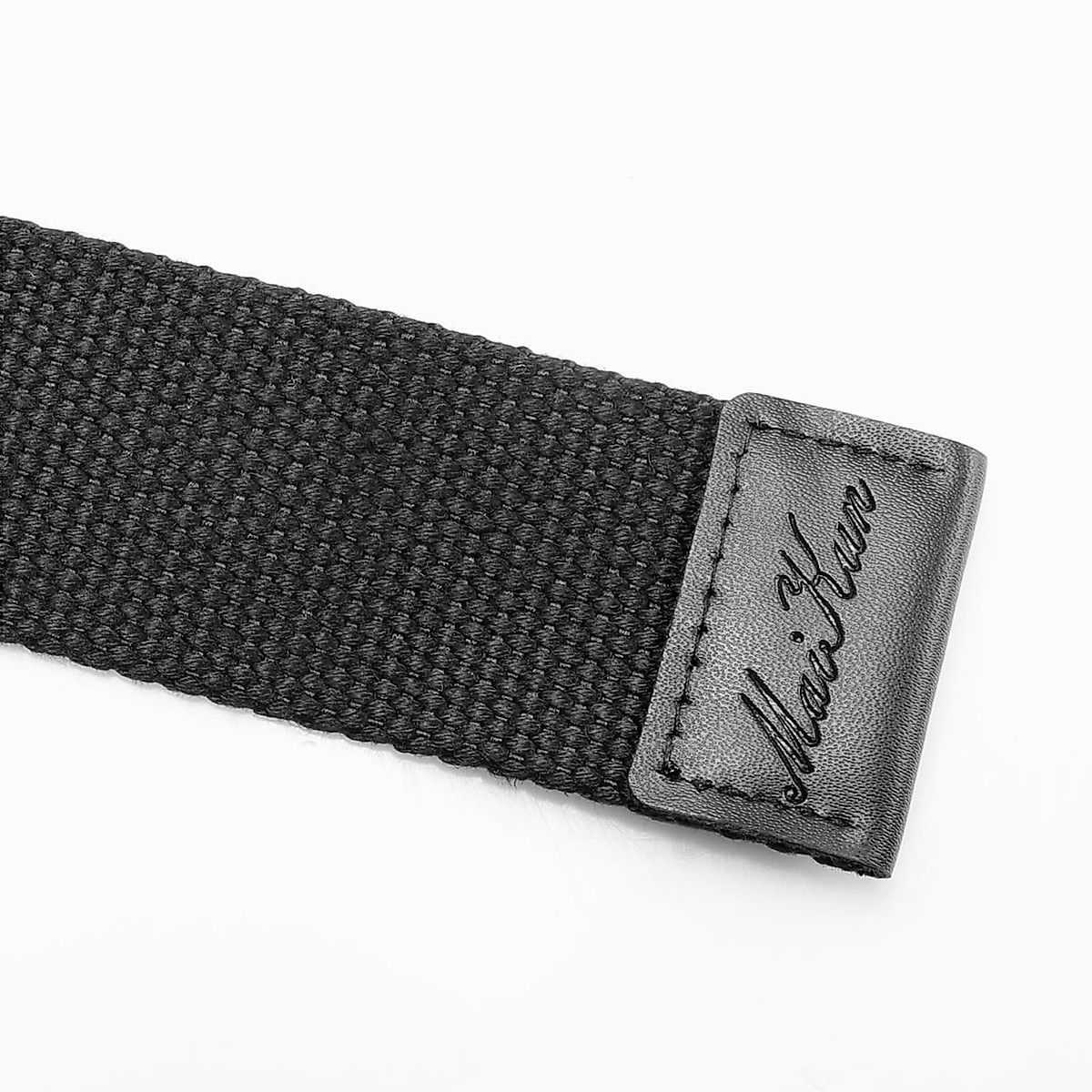 maikun Mens & Womens Canvas Belt with Black D-ring 1 1/2" Wide Extra Long Black, 110cm long, for waist size 31-35''
