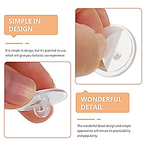 Cabilock 100pcs Decorations Coat Outdoor Heavy U Suction Self Kitchen Seamless Transparent Suspension Drop Hooks , Binding Clear Plastic .cm with Adhesive Disc Ceiling Holders