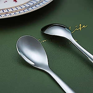 Demitasse Espresso Spoons, 5.5'' Mini Coffee Spoons, Stainless Steel Small Spoons,Tea Spoons for Dessert, Set of 6, Dishwasher Safe (Silver)