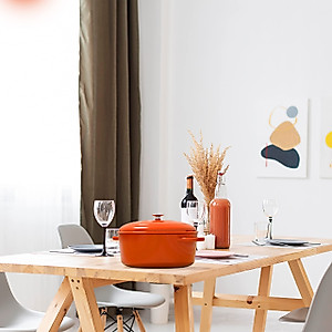 WIN4HOME 6-Quart Enamel Dutch Oven - Non-Stick Cast Iron Pot with Lid for Braising, Stewing, Boiling, Bread Baking - Heat Safe up to 500°F - Multiple Colors Available