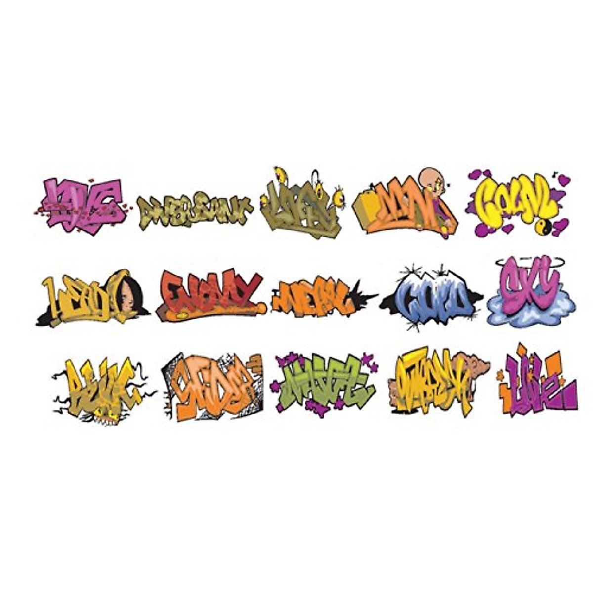 N Scale 1:160 Graffiti Waterslide Decals Set #2 - Weather Your Rolling Stock & Structures!