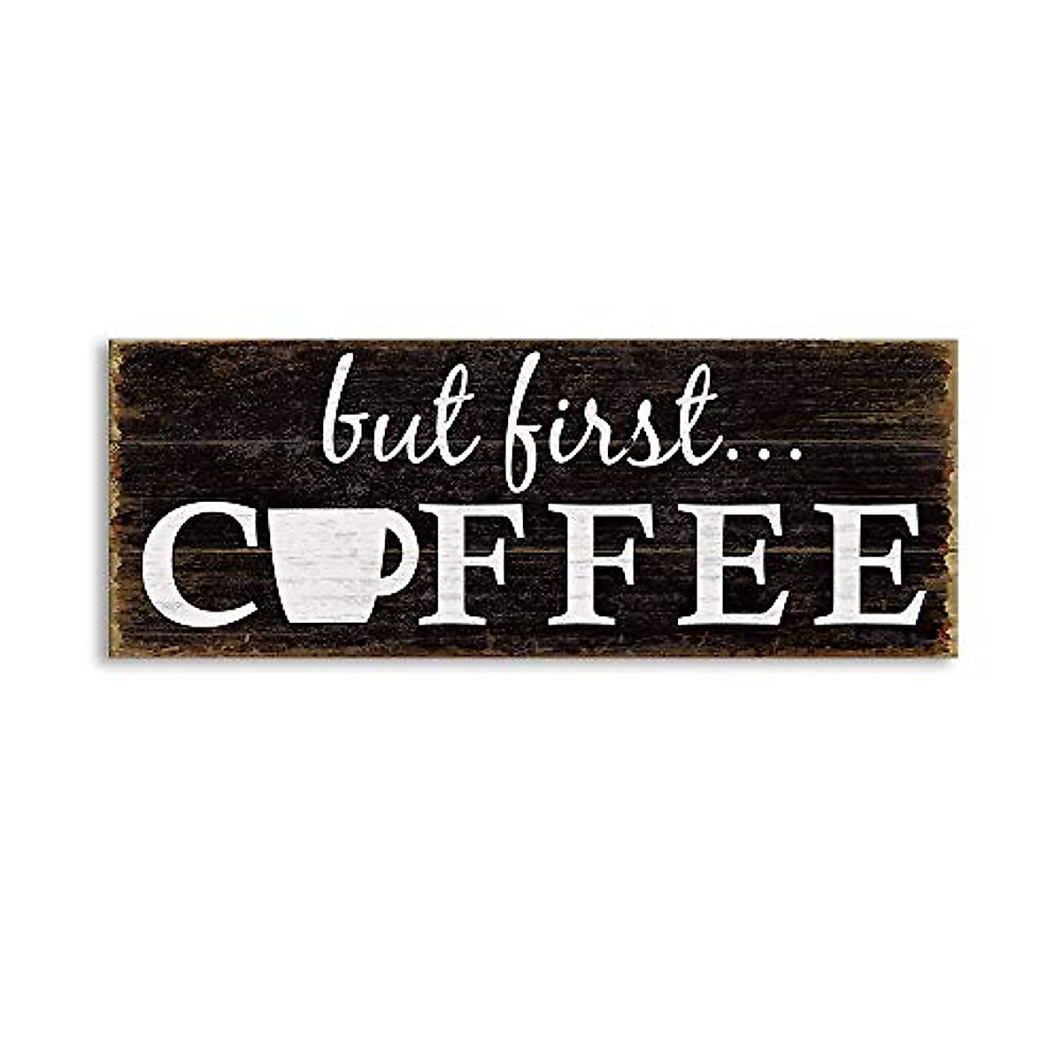 Kas Home Inspirational Quotes Motto Canvas Wall Art,Coffee Prints Signs Framed,Retro Artwork Decoration for Bedroom,Living Room,Office & Home Wall Decor (6 x 16 inch, Coffee)