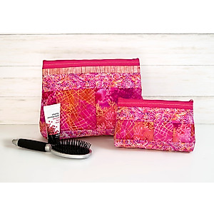 June Tailor Cosmetic Bags (2) Sewing Kit, Pink Zipper