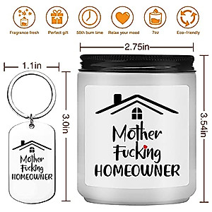 Fufandi Lavender Scented Candles with Keychain - Housewarming Gifts - House Warming Presents for New Home - Funny Housewarming Gifts for Women - Moving Gifts, New House Apartment Gifts