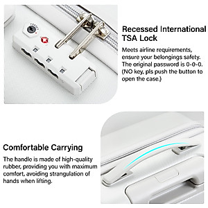 Hanke 26 Inch Luggage Large Suitcase With Spinner Wheels Tsa Luggage Suitcases Hard Case Luggage For Women & Men Rolling Checked Luggage(Smoke White)