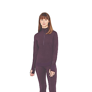 Terramar Women's Standard Cloud Nine Half Zip, BlackBerry Melange, X-Large