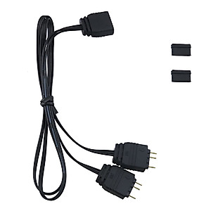 ARGB Splitter Cable ZCZQC 33.5cm/13.19inch 5V 1 Female to 2 Male 3 Pin ARGB Extension Cable for Computer Chassis, CPU Cooler and 5v ARGB Fan