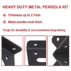 Chooglkj 2Pack Pergola Brackets Kit Outdoor Pergola Corner Brackets 3-Way T Brackets for 4x4(Actual:3.5 Inch) Wood Beams Tree Houses Modular Modern Pergola Hardware