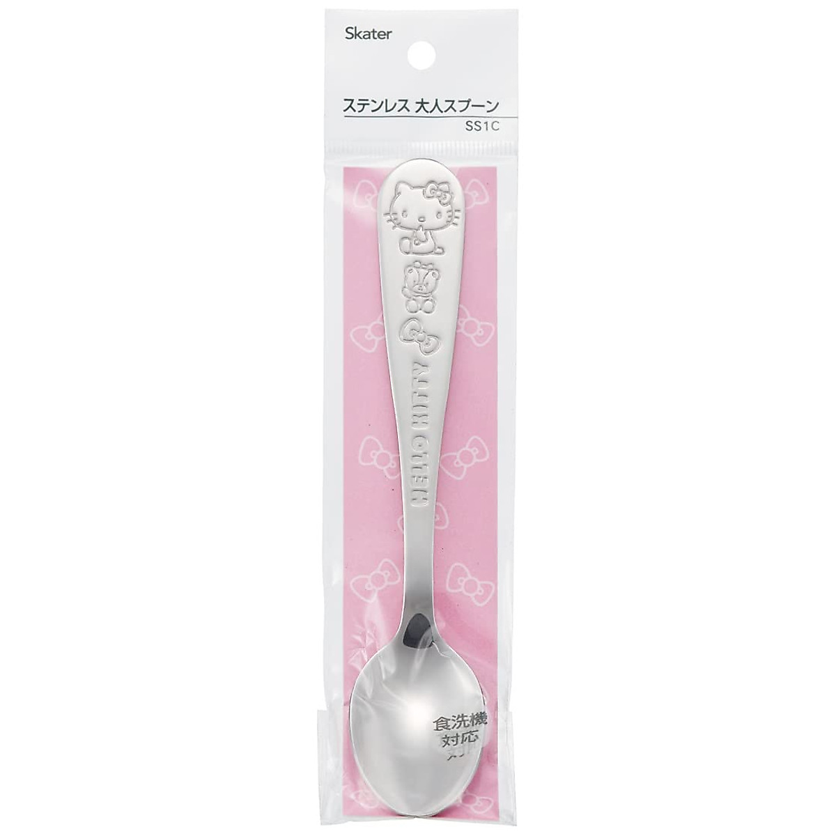 Skater SS1C-A Stainless Steel Spoon for Adults, Engraved Hello Kitty Sanrio
