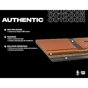 WILSON NBA Authentic Series Basketball - Outdoor, Size 6 - 28.5",Brown