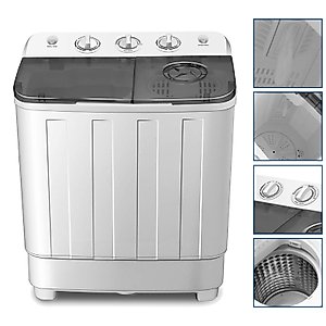 COSVALVE Portable Washing Machine 17lbs Compact Twin Tub Washer and Dryer Combo for Apartments,Dorms,RV's,College Rooms,Camping