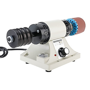 LuckyHigh Leather Polisher Sander 350W Leather Edge Grinding Machine 0-8000RPM Leather Burnishing Machine with Rosewood Grinding Head Sanding Sleeves