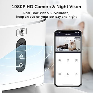 Automatic Cat Feeder, eco4life 6L WiFi Pet Food Dispenser, Timed Cat Feeder with Camera, APP Control, Scheduled Feedings and Portioned Meal, Compatible with Alexa, Google Assistant and Siri