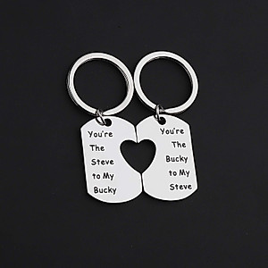 TGBJE TV Show Keychain Inspire Keychain For Boyfriend/Father/Son BFF Gift (Steven and Bucky)