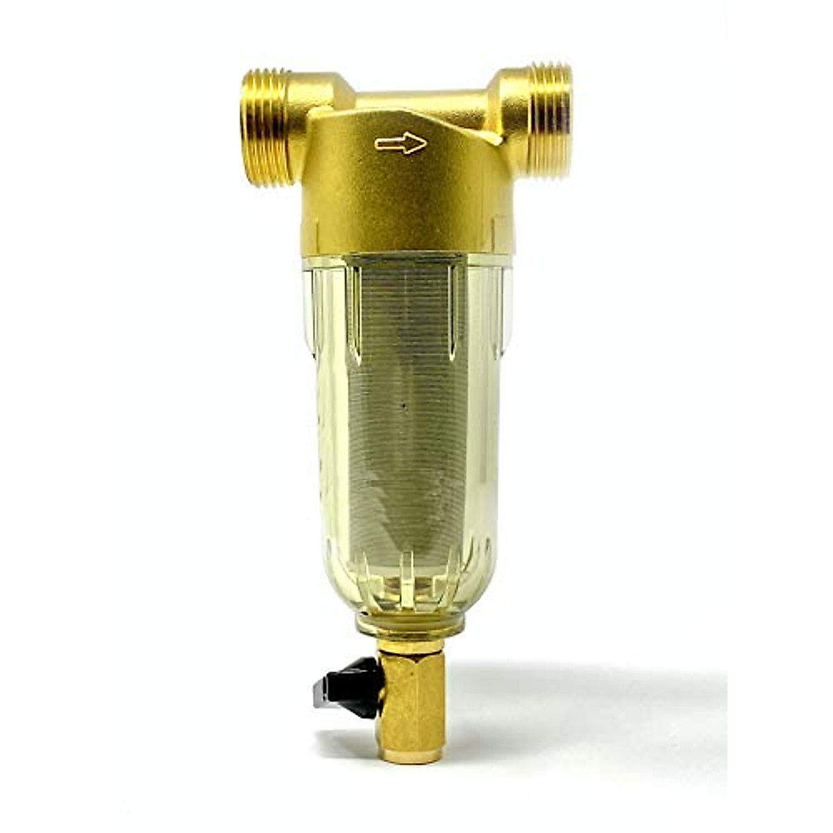 BLUONICS Sediment Water Pre-Filter Reusable Spin Down Filter for Whole House City and Well Water 40 Micron with both 1” + 3/4” NPT adapters included