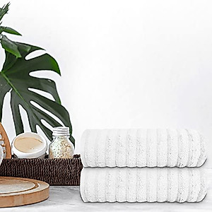 SEDLAV Textured Bath Sheet, Bath Sheet. Bath Towels, Towels for Bathroom (62" x 30") (White)