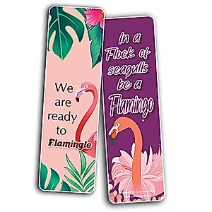 Creanoso All About Flamingo Bookmarks (10-Sets X 6 Cards) – Daily Inspirational Card Set – Interesting Book Page Clippers – Great Gifts for Adults and Teens