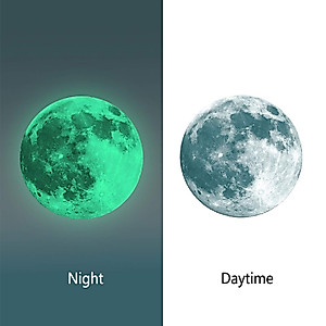 Yuyeran Glow Moon Wall Stickers Luminous Stickers Moon Glow in The Dark for Kid Room Decoration Wall Decals