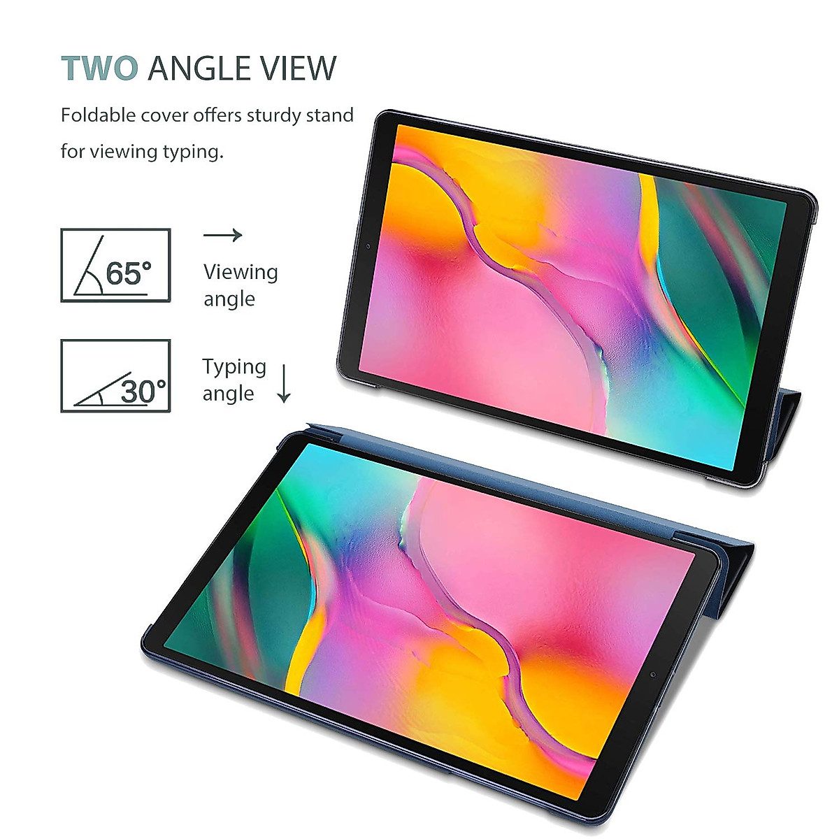 ProCase Slim Case for Galaxy Tab A 10.1 2019 Model T510 T515 T517, Lightweight Stand Case Shell Cover for 10.1 Inch Galaxy Tab A Tablet SM-T510 SM-T515 SM-T517 2019 Release -Navy