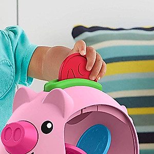 Fisher-Price Laugh & Learn Musical Toy Count & Rumble Piggy Bank With Songs And Motion For Baby & Toddler Ages 6+ Months