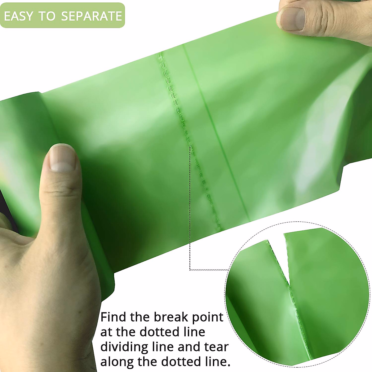 2 Gallon Compostable Trash Bags Small Biodegradable Garbage Bags 7.5 Liters Wastebasket Trash Liners for Bathroom Office Bedroom, Green 100 Counts