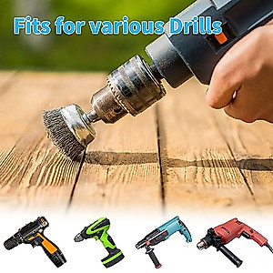 Rocaris 10 Pack Wire Cup Brush with 1/4-Inch Hex Shank, 2 Inch Wire Drill Brush Set for Removal of Rust/Corrosion/Paint